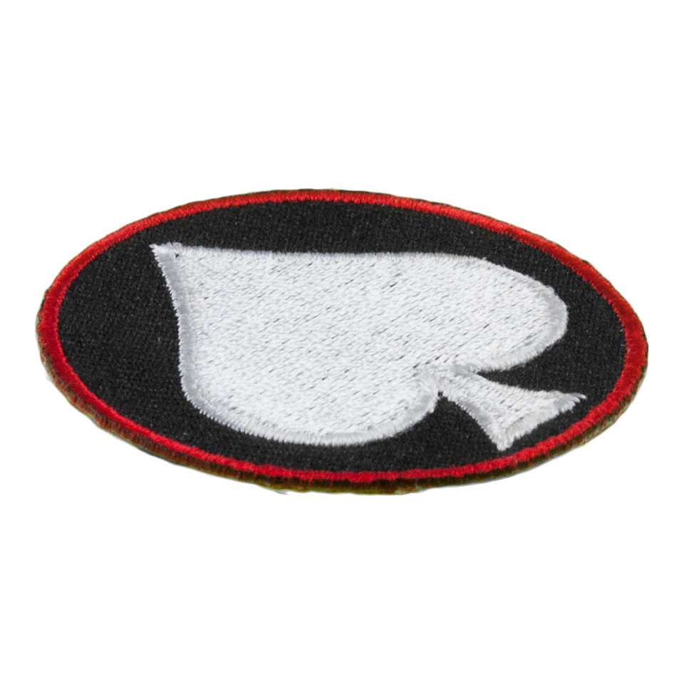 White Spade Symbol On Round Patch, Playing Card Patches | eBay