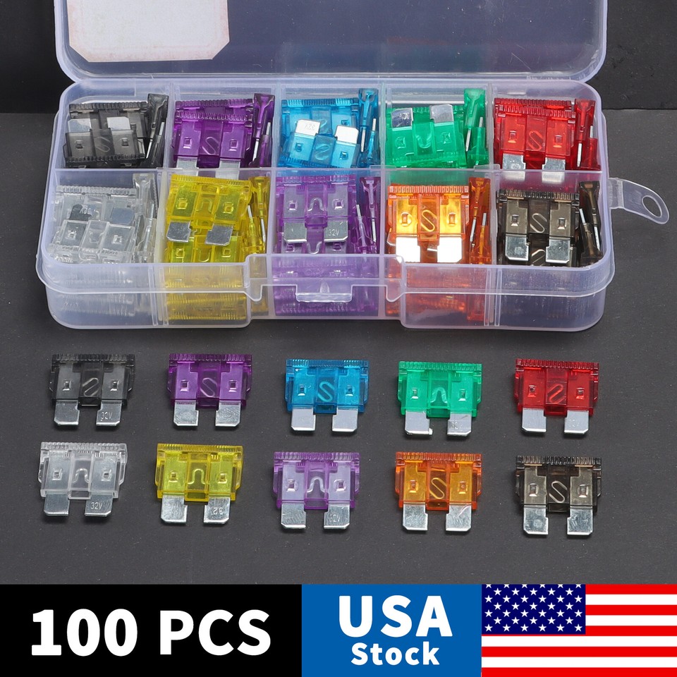 100pcs Standard Blade Fuse Assortment Auto Car Truck Fuses Kit ATC ...