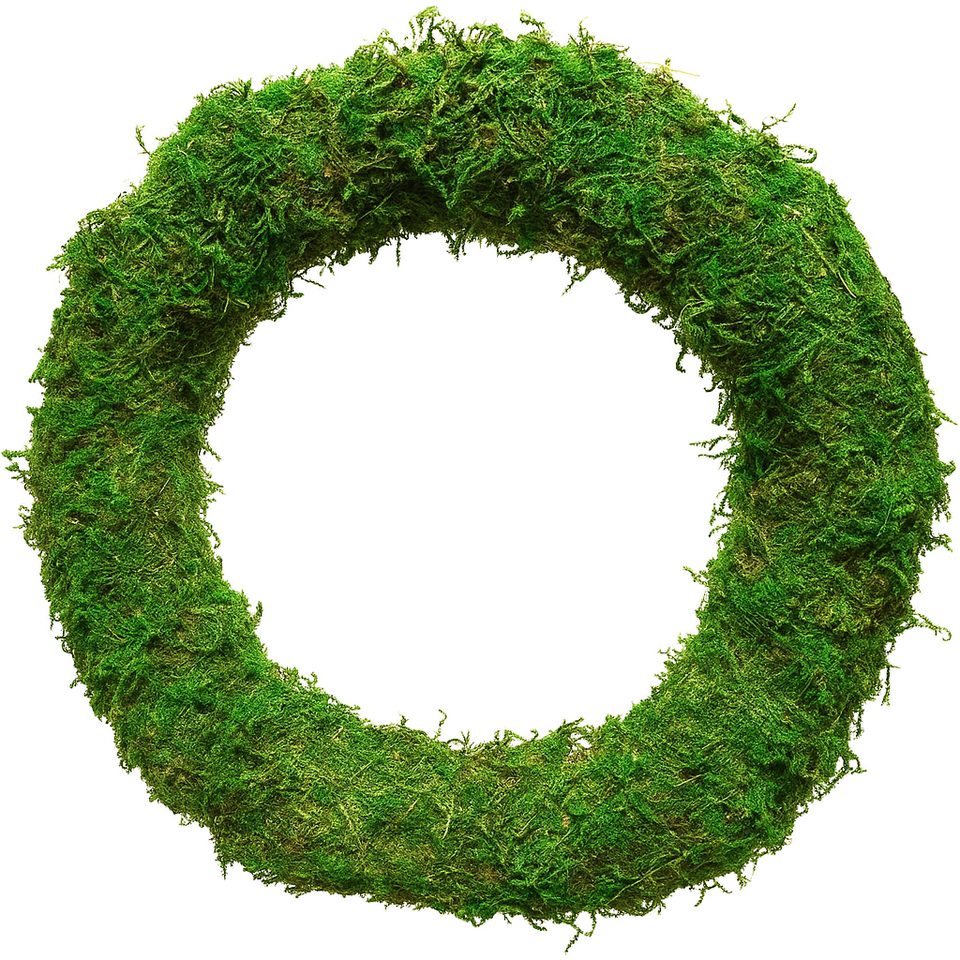 5 x Padded Moss Wreath Rings Natural Green Base for DIY Craft ...