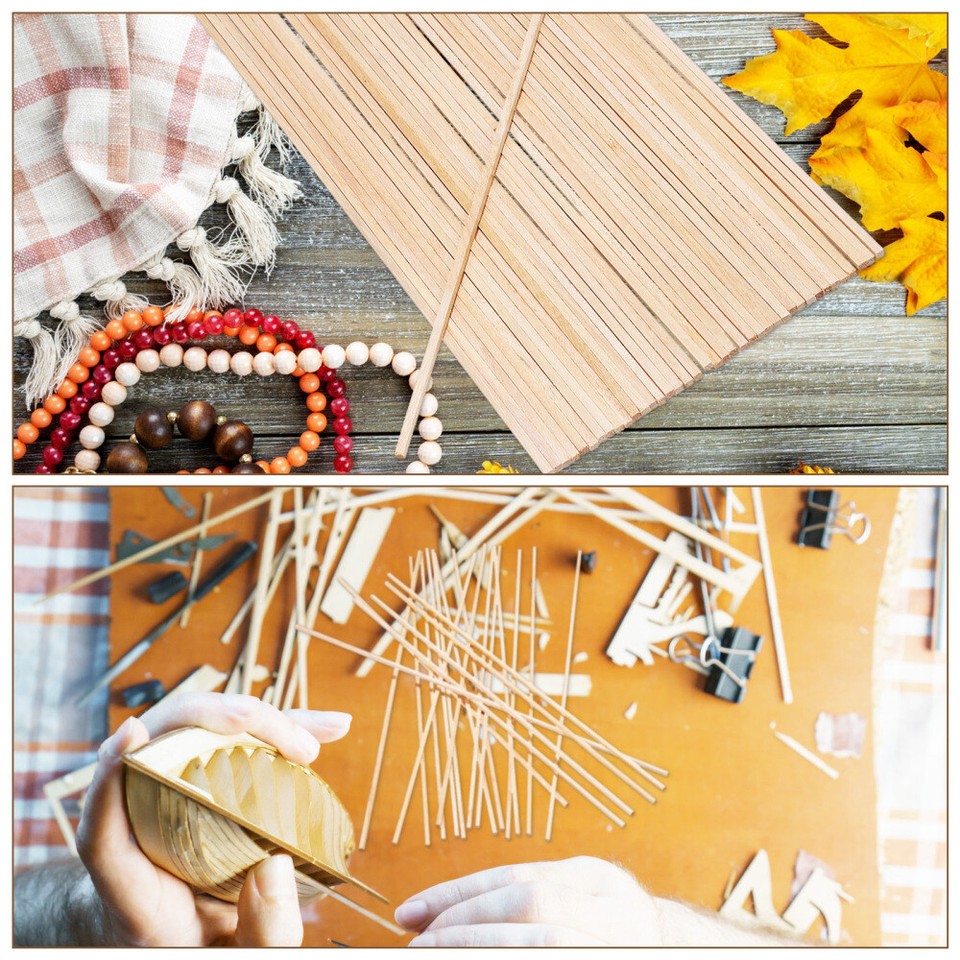 100pcs Square Wooden Dowels Small Wood Rods Unfinished Wooden Craft ...