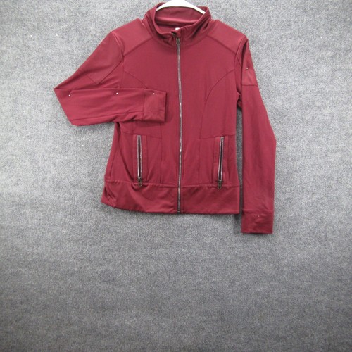 Alo Jacket Womens Maroon Full Zip Mock Neck Yoga Athletic Ladies | eBay