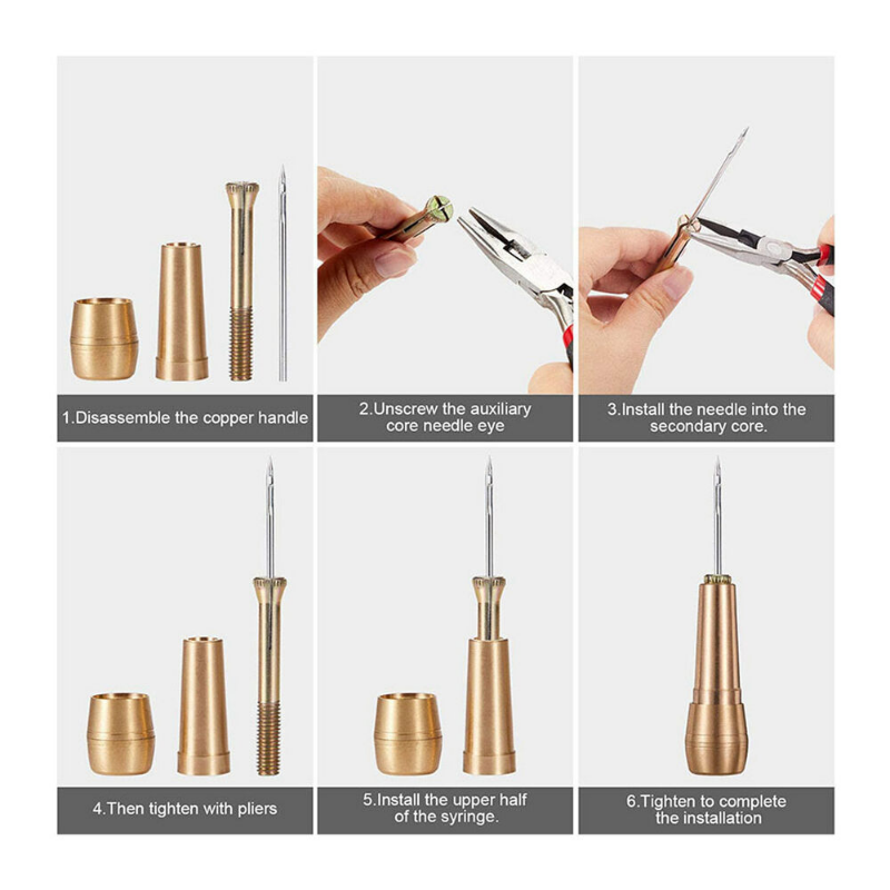 1 Set Sewing Shoe Repair Sewing Tool Needle Awl Leather Craft Boots Kit ...