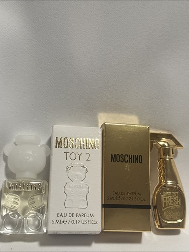 2 X Moschino Fresh Gold Couture Mini 0.17oz & Moschino Toy 2 Mini 0 ...