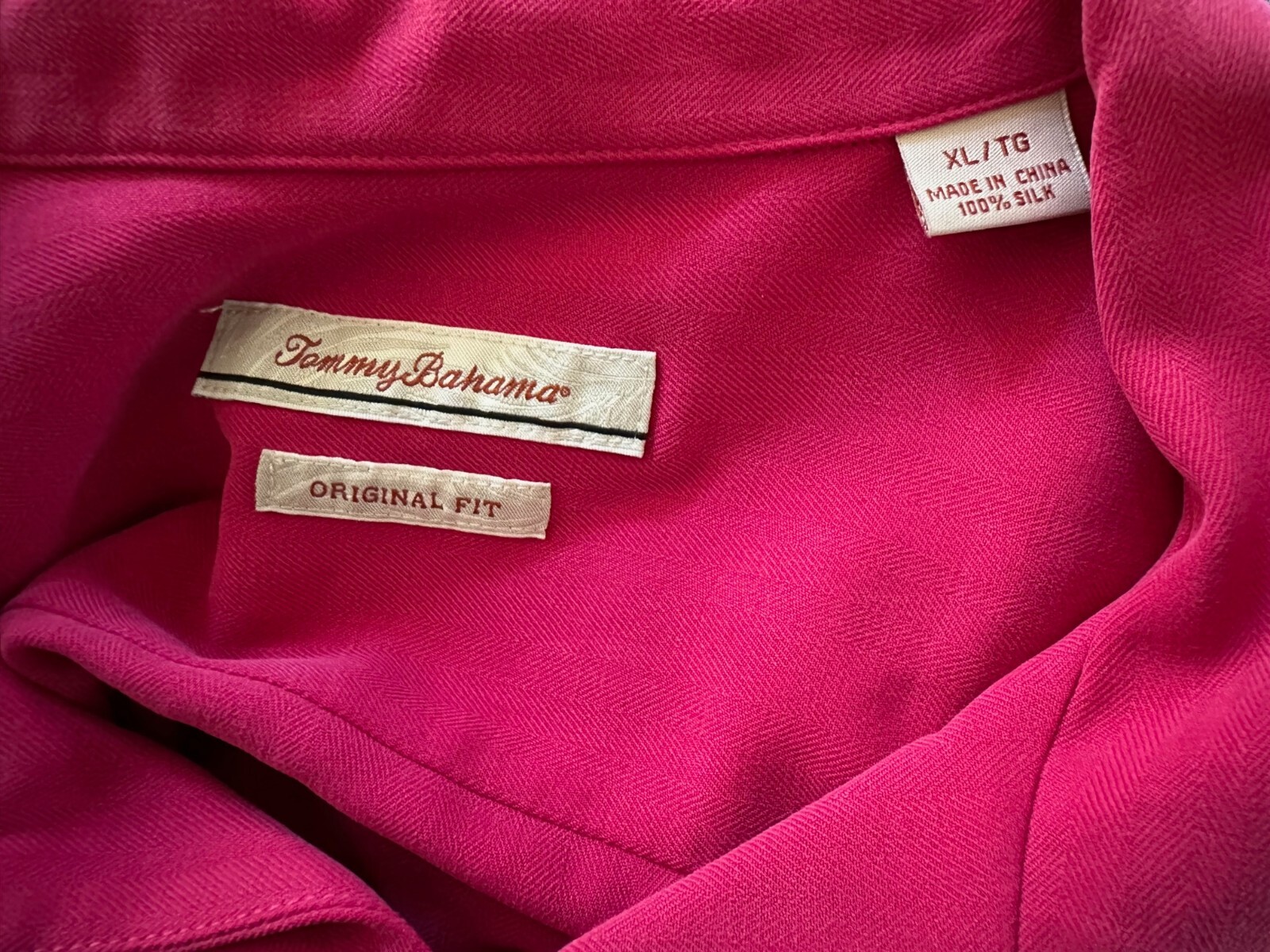 Tommy Bahama Short Sleeve Shirt, Mens XL, Dark Raspberry, Solid, 100% ...