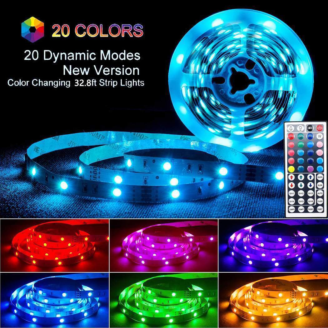 65ft LED Strip Lights Remote Control Bedroom Waterproof for Indoor ...