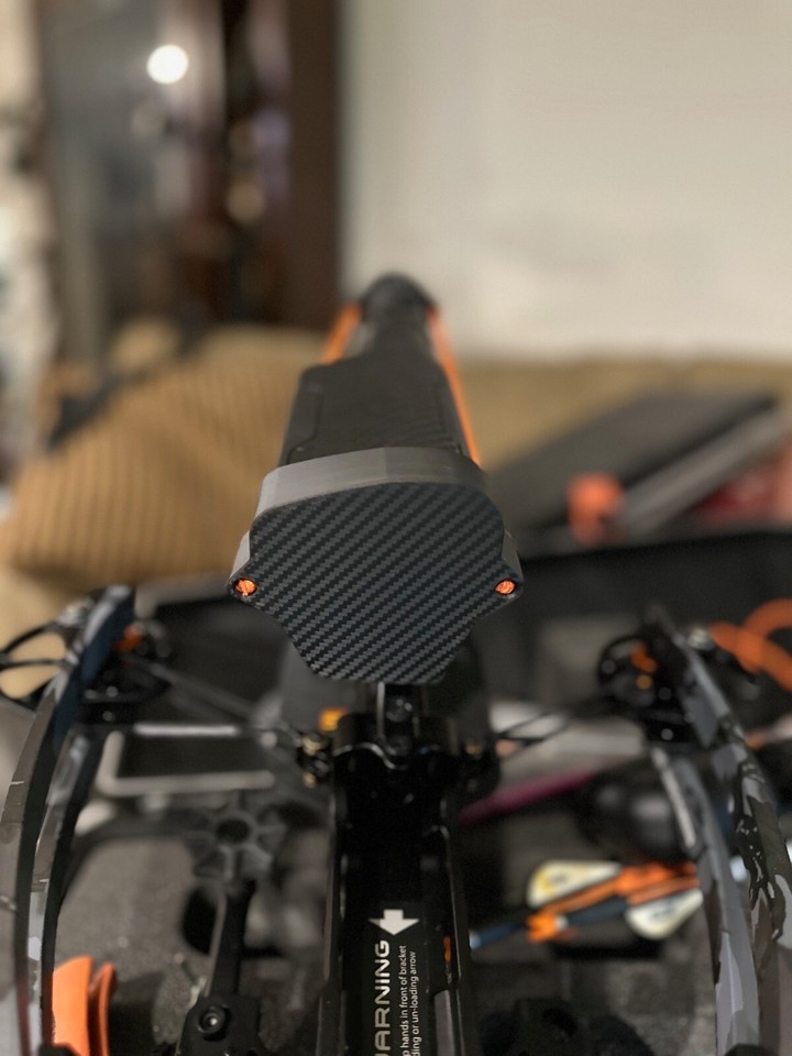 Black Carbon Fiber Effect Burris Oracle X Scope Caps with Orange Shock ...