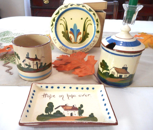 WATCOMBE Torquay Devon Pottery Motto Ware - Collection of 4 pieces ...
