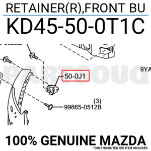 KD45500T1C Genuine Mazda RETAINER(R),FRONT BU KD45-50-0T1C | eBay