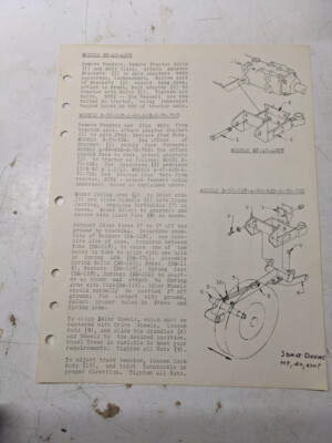 ARPS HALF TRACK ADAPTER PART LIST MODELS MT-40-420T JOHN DEERE TRACTOR ...