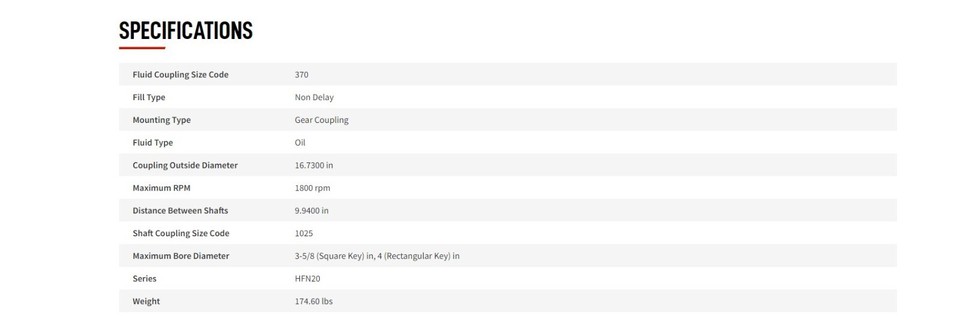 Falk True Torque Fluid Coupling - Size: 370, HFN20 Series 1800 rpm *NEW ...