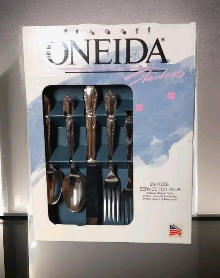 Vintage Oneida Day Dream Flatware Set 20pc Stainless USA Service for 4 ...