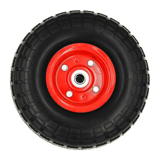 2Pc 10"Solid Trolley Wheels 4.10/3.50-4 Puncture Proof Tyre 16mm Bore ...