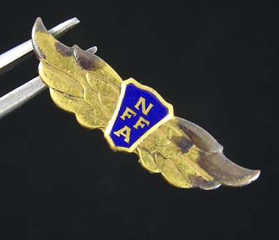 VINTAGE "NFFA" NATIONAL FLYING FARMERS ASSOC. ENAMEL SHIELD and WINGS ...