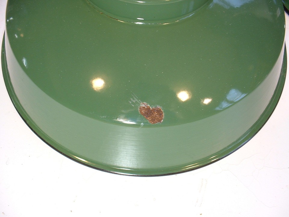 2 Ivanhoe 14" Porcelain Vapor Proof Globe Light Industrial Green Vtg ...