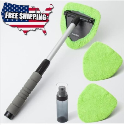 Windshield Cleaner Wand Microfiber Car Inside Window Cleaning Tool Anti ...