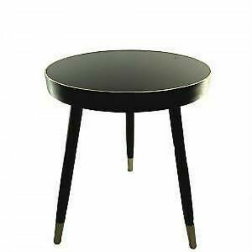 Designer Retro Rustic Golden Round Side Table | eBay