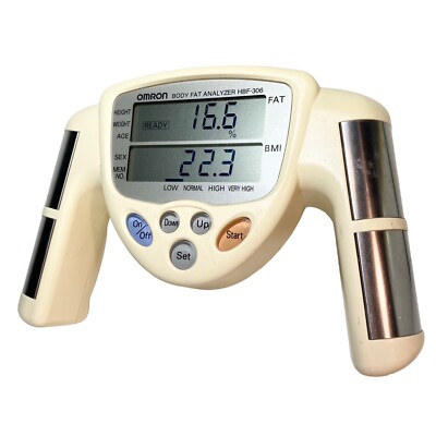 OMRON Fat Loss Monitor HBF-306 Handheld Portable BMI Body Fat % Tracker ...