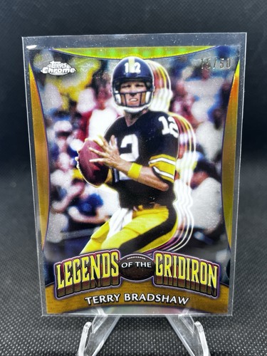2024 Topps Chrome Terry Bradshaw Legends of the Gridiron Gold Refractor ...
