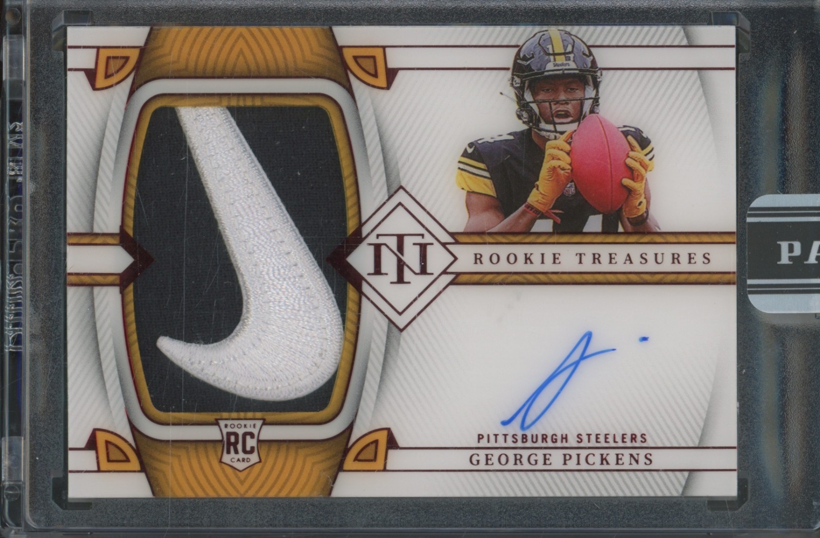 2022 National Treasures George Pickens Black Box 1/1 Auto Nike Logo ...