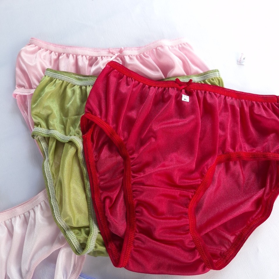 6 Bikini Panties Women Mens Nylon Vintage Silky Soft Light Briefs Hip ...