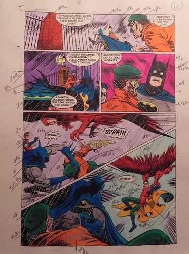 BATMAN #470 OF GODS AND MEN HAND COLORED GUIDE SIGNED BY ADRIENNE ROY ...