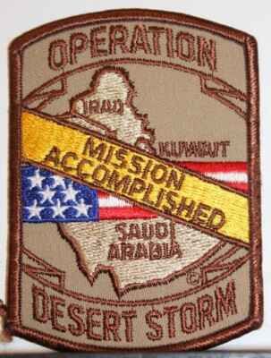 Operation Desert Storm Mission Accomplished Patch Badge Insignia ...