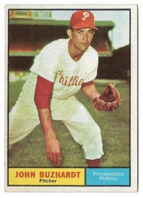 JOHN BUZHARDT 1961 Topps #3 Philadelphia Phillies SALE GOES TO GOOD ...