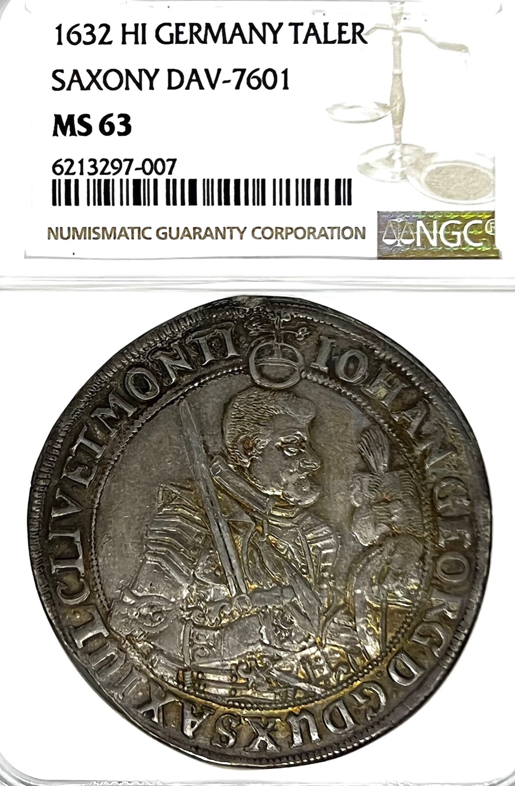 German States Saxony 1632 Taler Coin NGC MS 63 F.STG/STG Thaler UNC ...