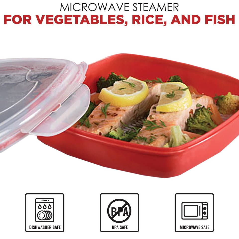 Microwave Steamer for Vegetables Rice and Fish Vented Healthy Cooking ...
