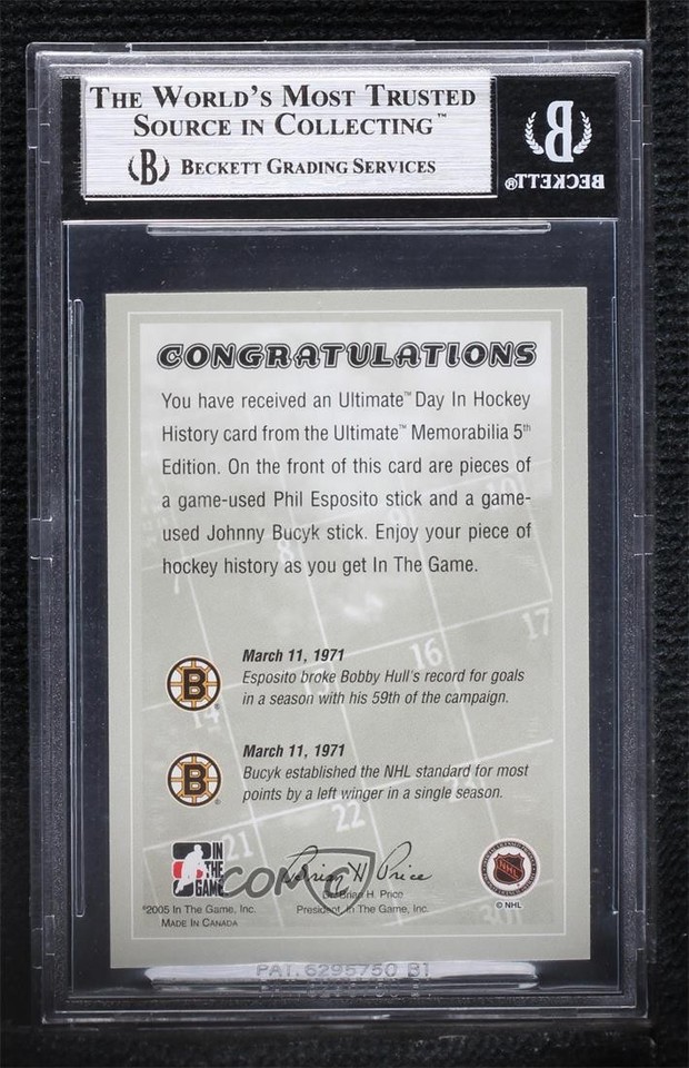 2004-05 ITG Ultimate Memorabilia 5th Edition Silver 18/25 Phil Esposito ...