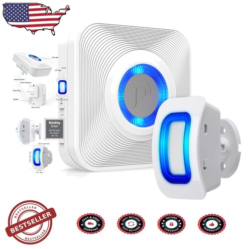 Compact Wireless Motion Sensor Door Alert with 5 Volume Levels and 58 ...