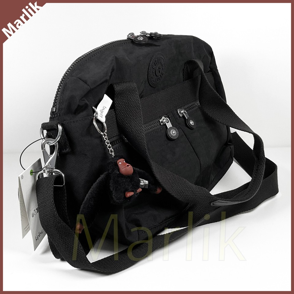 Genuine Kipling Klara HB7697 Women's Crossbody Bag Double Strap Black Tonal, NEW | eBay