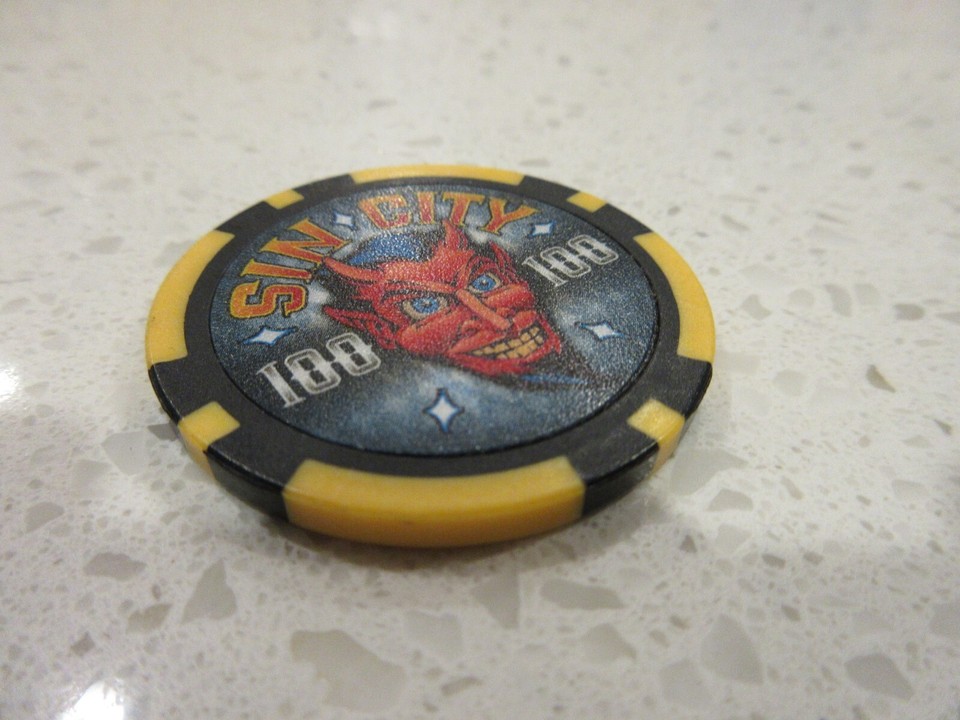 $100 Sin City Satan Devil BLACK Casino Chip + FREE Mystery Las Vegas ...