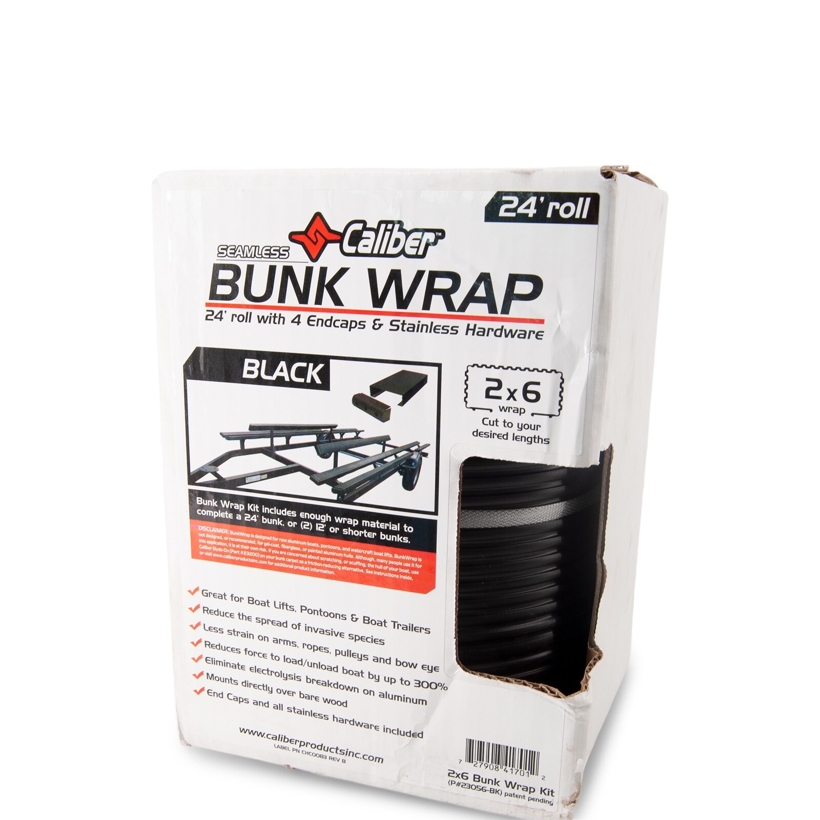 Caliber Black Bunk Wrap Kit for (2) 12 Ft 2 x 4 Bunk Boards on Boat ...