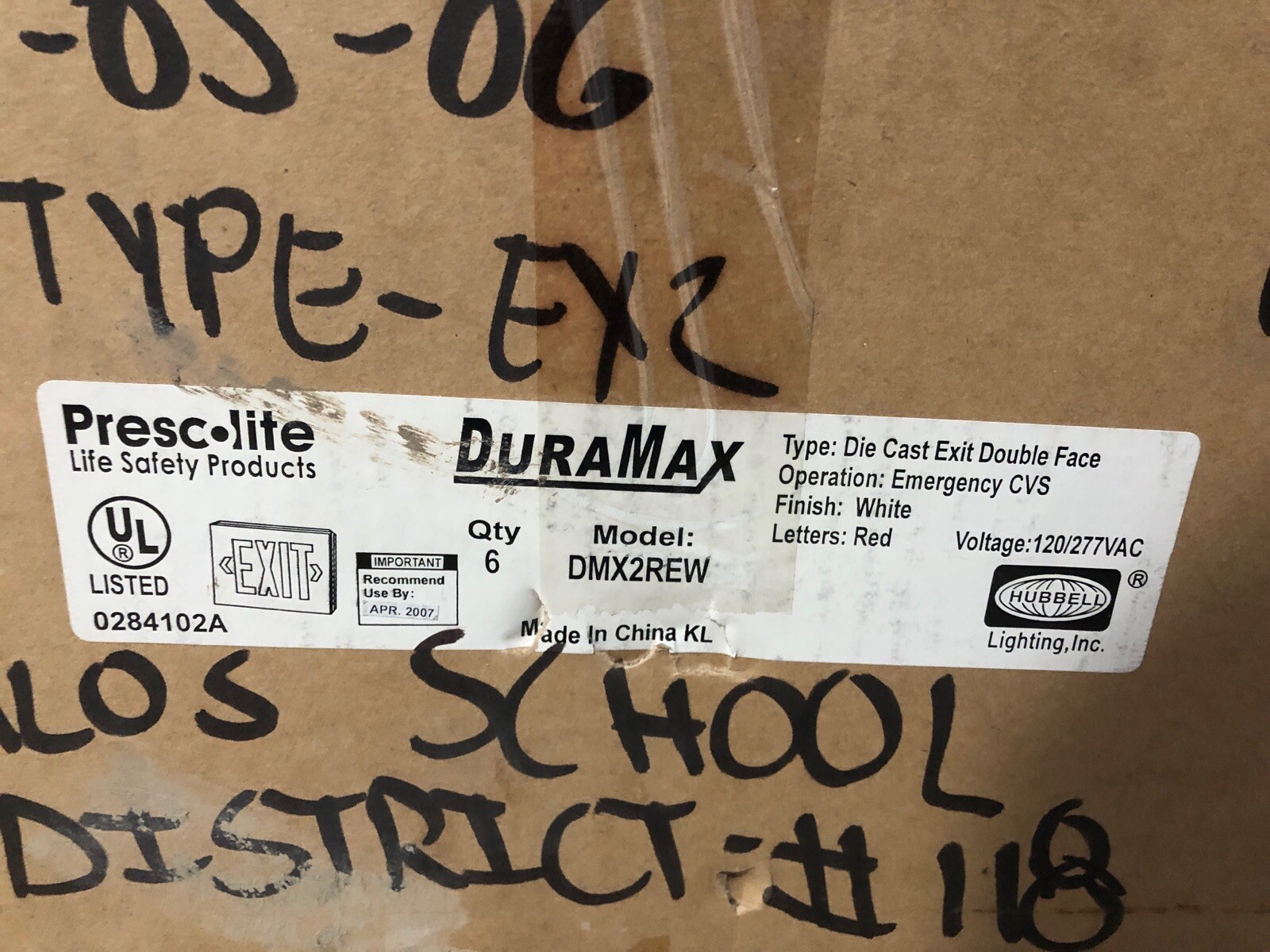 3 Hubbell Prescolite DuraMax DMX2REW Die Cast Exit Double Face White ...
