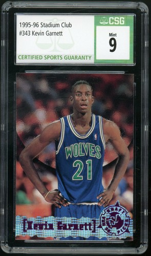 KEVIN GARNETT 1995-96 Topps Stadium Club #343 Rookie RC Draft Picks CSG ...