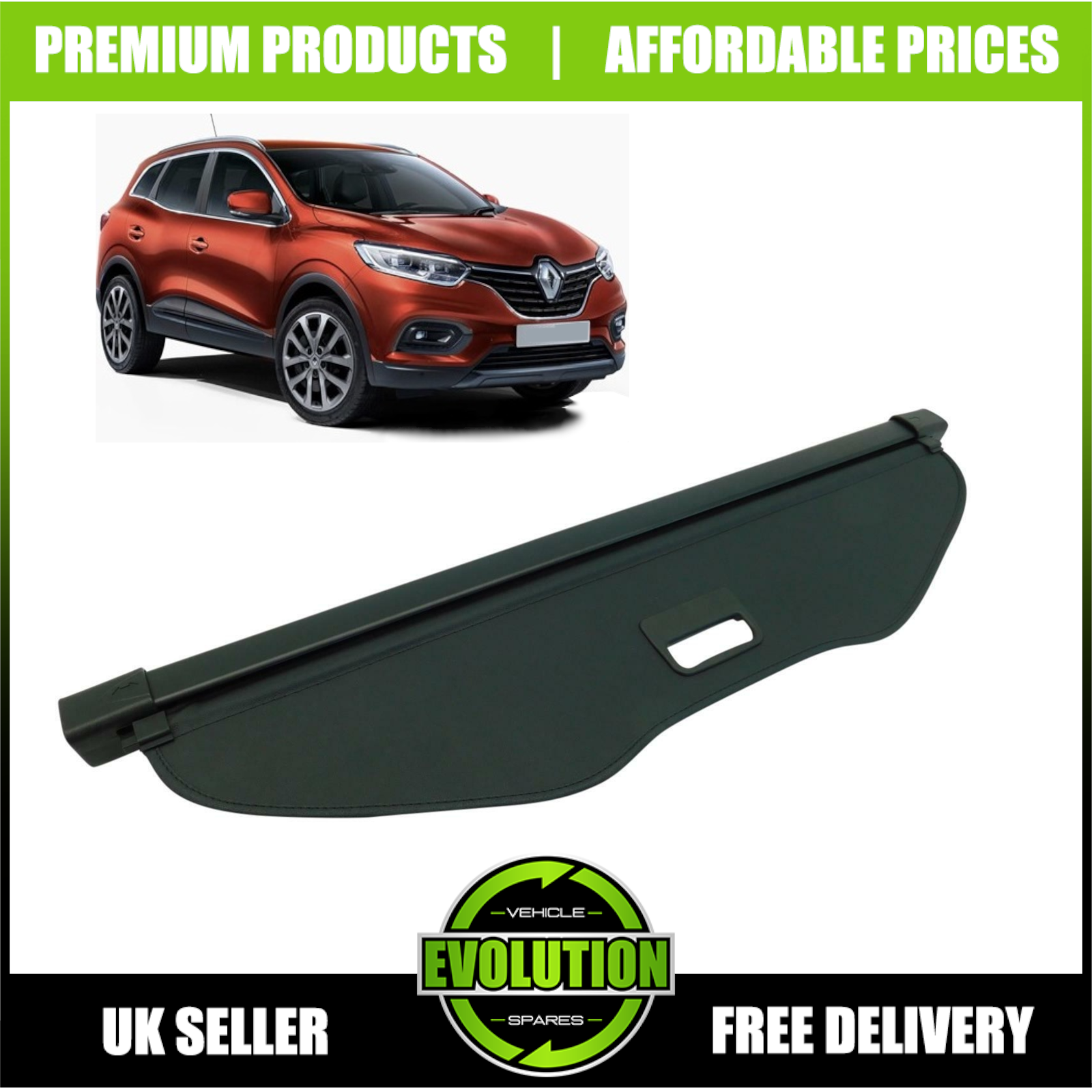 Renault Kadjar Mk1 2015-2021 Rear Parcel Shelf Tray load Cover Panel ...