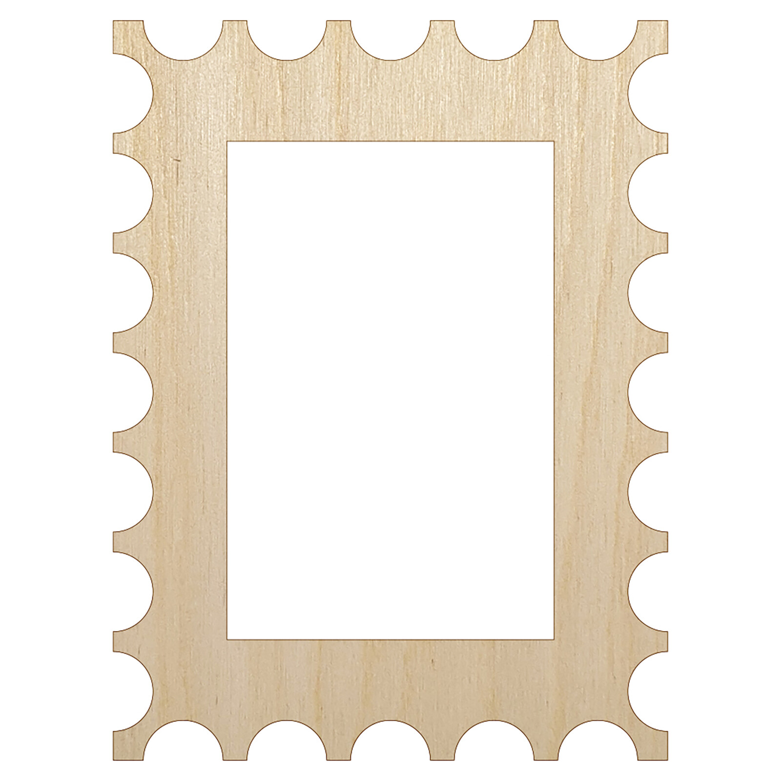 Postage Stamp Border Unfinished Wood Shape Piece Cutout for DIY Craft ...