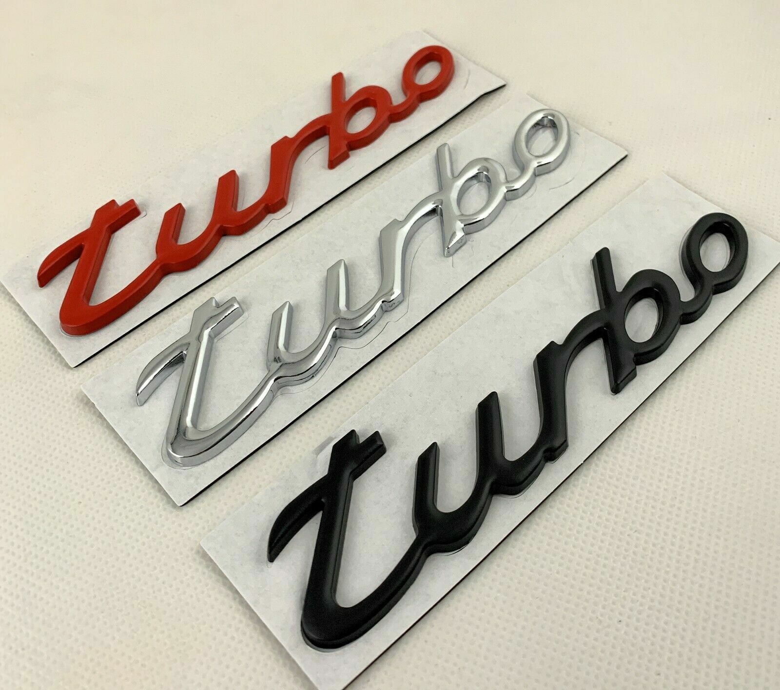 2x Red Letter Turbo Badge Metal Sticker Turbo Logo Decal | eBay