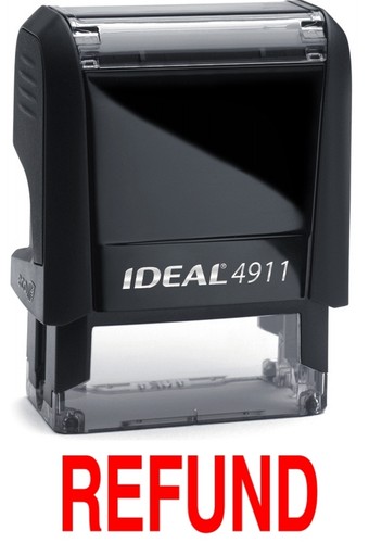 REFUND text on IDEAL 4911 Self-inking Rubber Stamp with RED INK | eBay