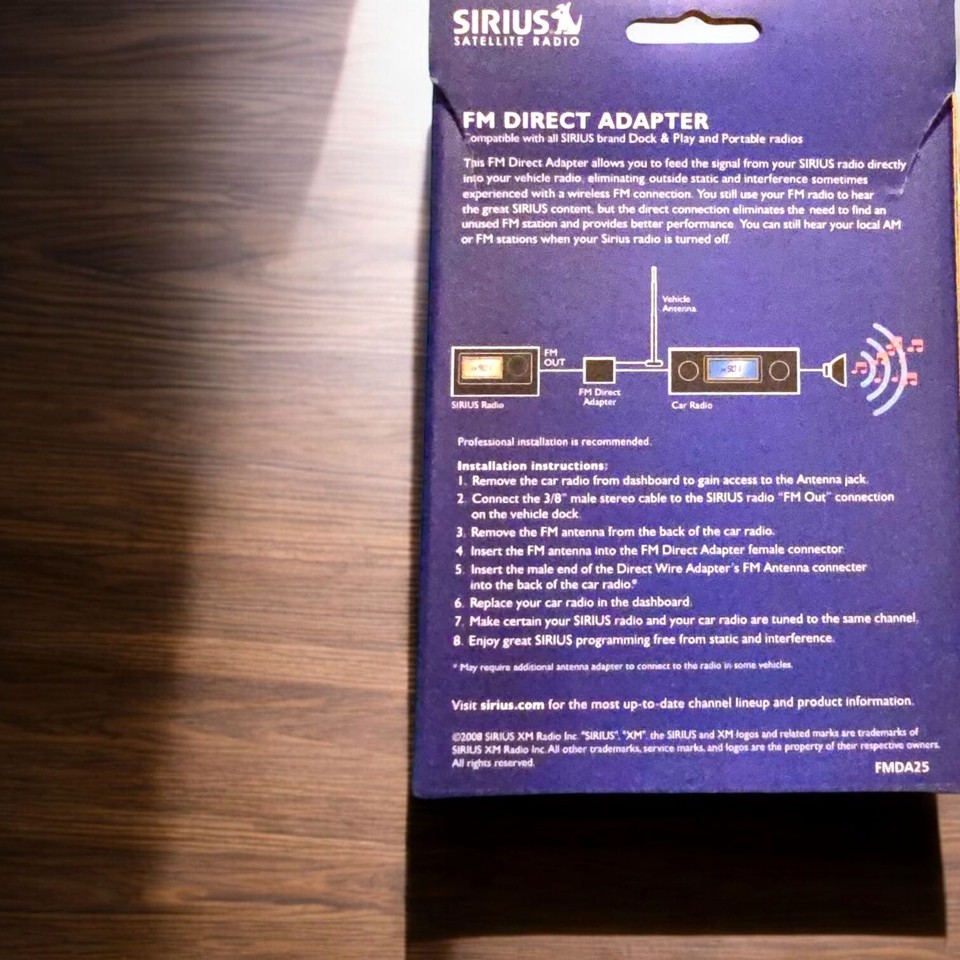 Sirius FM Direct Adapter FMDA25 For Satellite Radio Open Box w ...