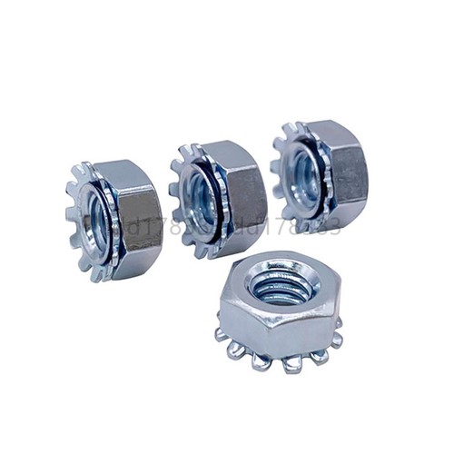 Zinc Plated Steel K-Lock Nuts With External Tooth Lock Wahers 4# 6# 8 ...