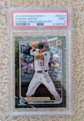 PSA 9 - 2024 1st Bowman Draft Konnor Griffin Chrome Green Grass ...