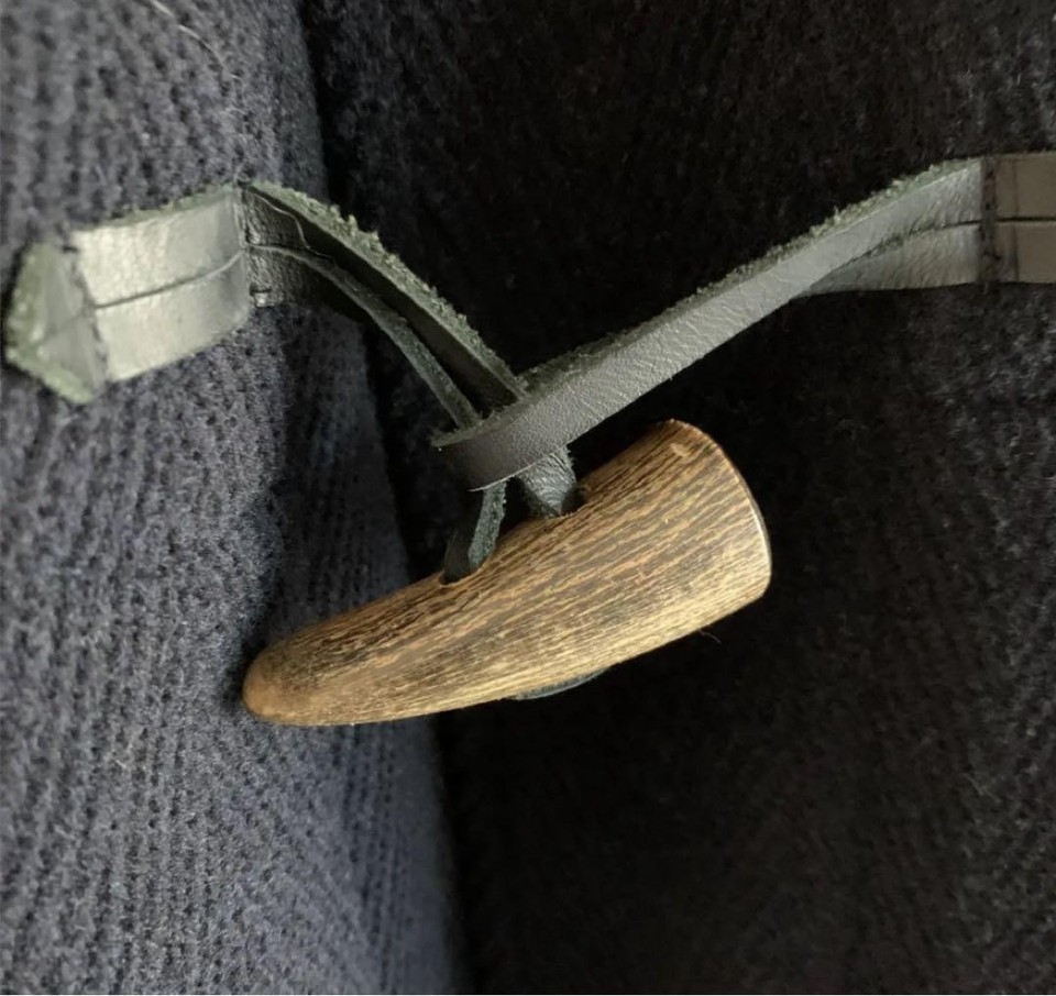 Glammy Plus Vintage Black Water Buffalo Toggled Duffle Coat L Rare | eBay