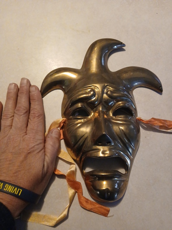 Vintage Brass Cry Later Mask From New Orleans Mardi Gras | eBay