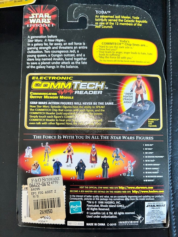 VTG 1998 Hasbro Star Wars Episode I Yoda w/Jedi Council Chair Figure ...