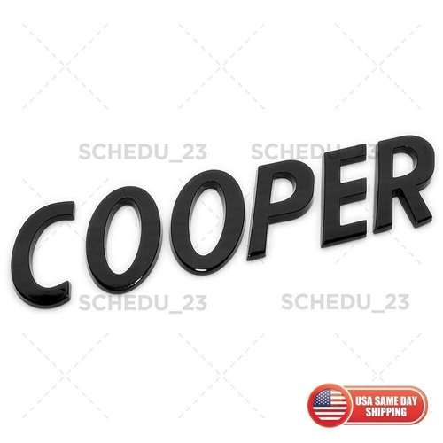 MINI Cooper Gloss Black Rear Trunk Boot Emblem Badge Logo Lettering ...