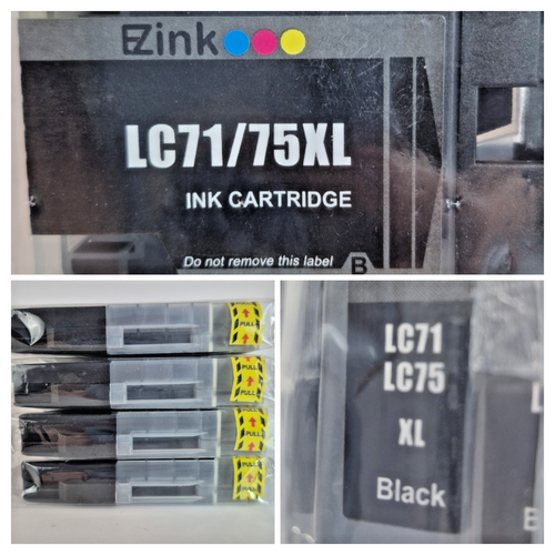 EZ Ink Cartridges Lot Of 4 LC71 /75XL Black Ink Replacement Printer Ink ...