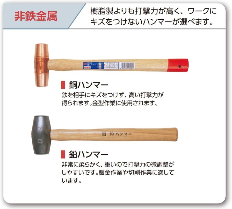 O.H Copper Head Hammer FH-150 #15 Head Weight 6.3kg Size 65mm L=900mm ...