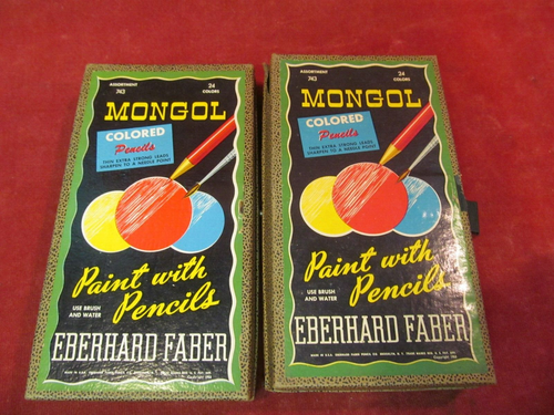 LOT OF 2 # 743 ASSORTMENT EBERHARD FABER MONGON PAINT WITH PENCILS 23 ...